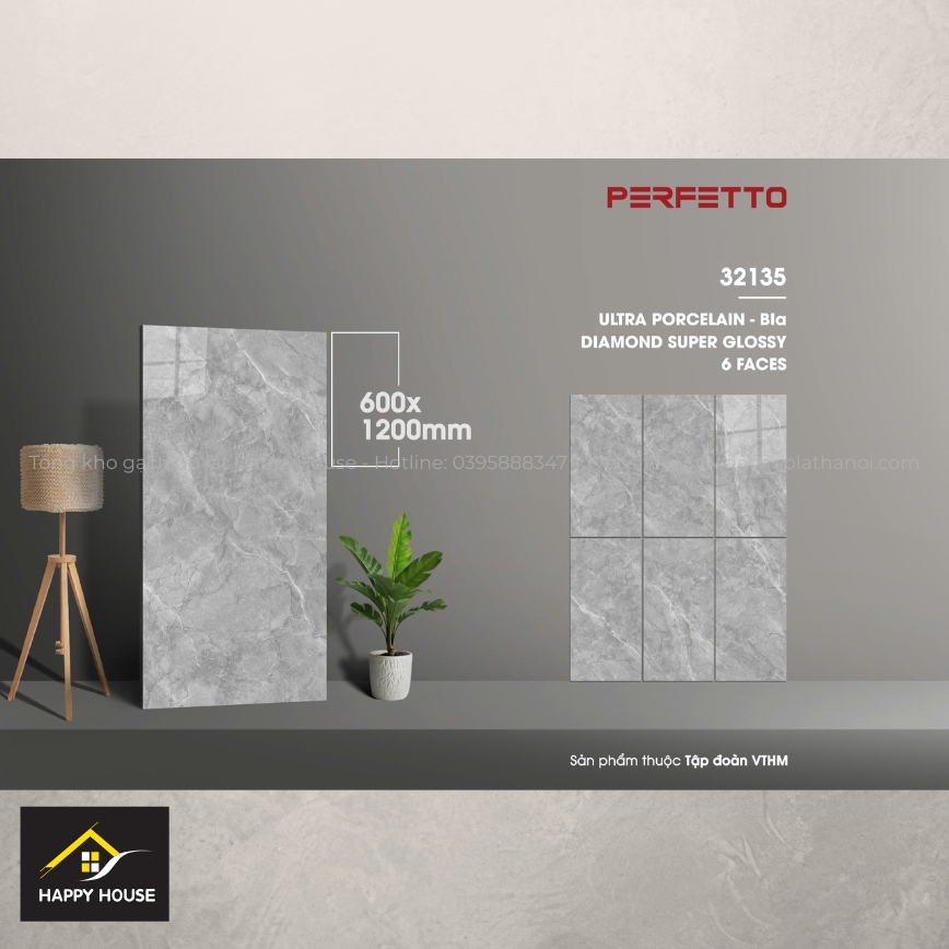Gạch lát nền Hoàn Mỹ mặt diamond size 60x120cm mã hàng 32135 - HappyHouse